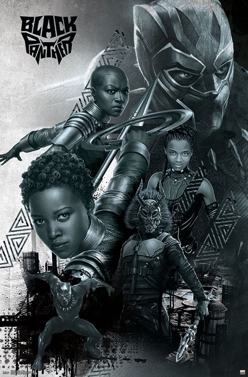 Black Panther - Group Poster and Poster Clip Bundle - Walmart.com