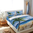 4 Piece Duvet Cover Set Full, Beach Coconut Trees Ocean Starfish Shell ...