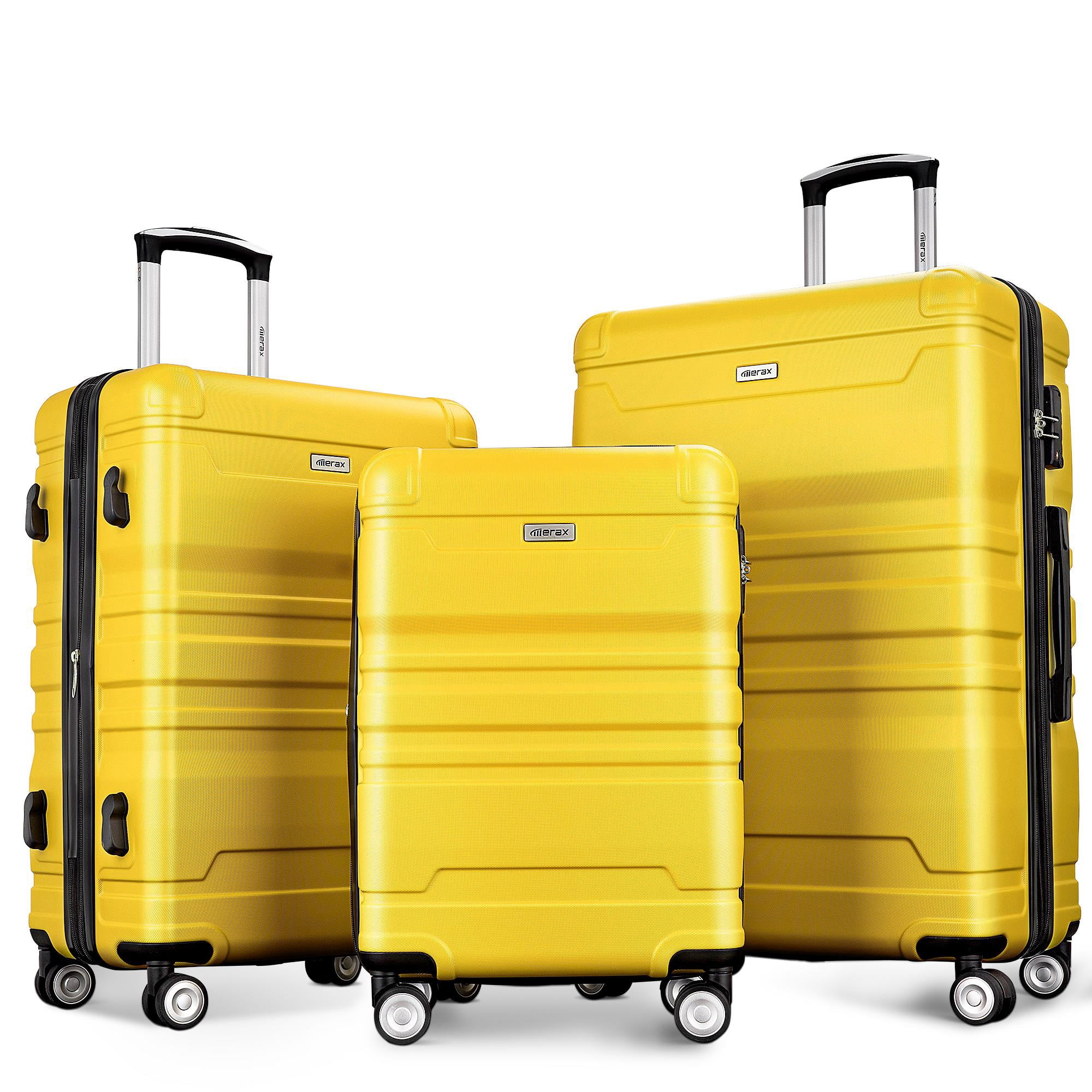 UBesGoo Expandable 3 Piece Luggage Set, 20''24''28''ABS Hardshell ...