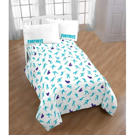 Fortnite Reversible Twin Comforter and 3 Piece Twin Sheet Set with ...