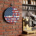 4th of July Round Metal Signs for Outside Red White and Blue Poppy Tin ...