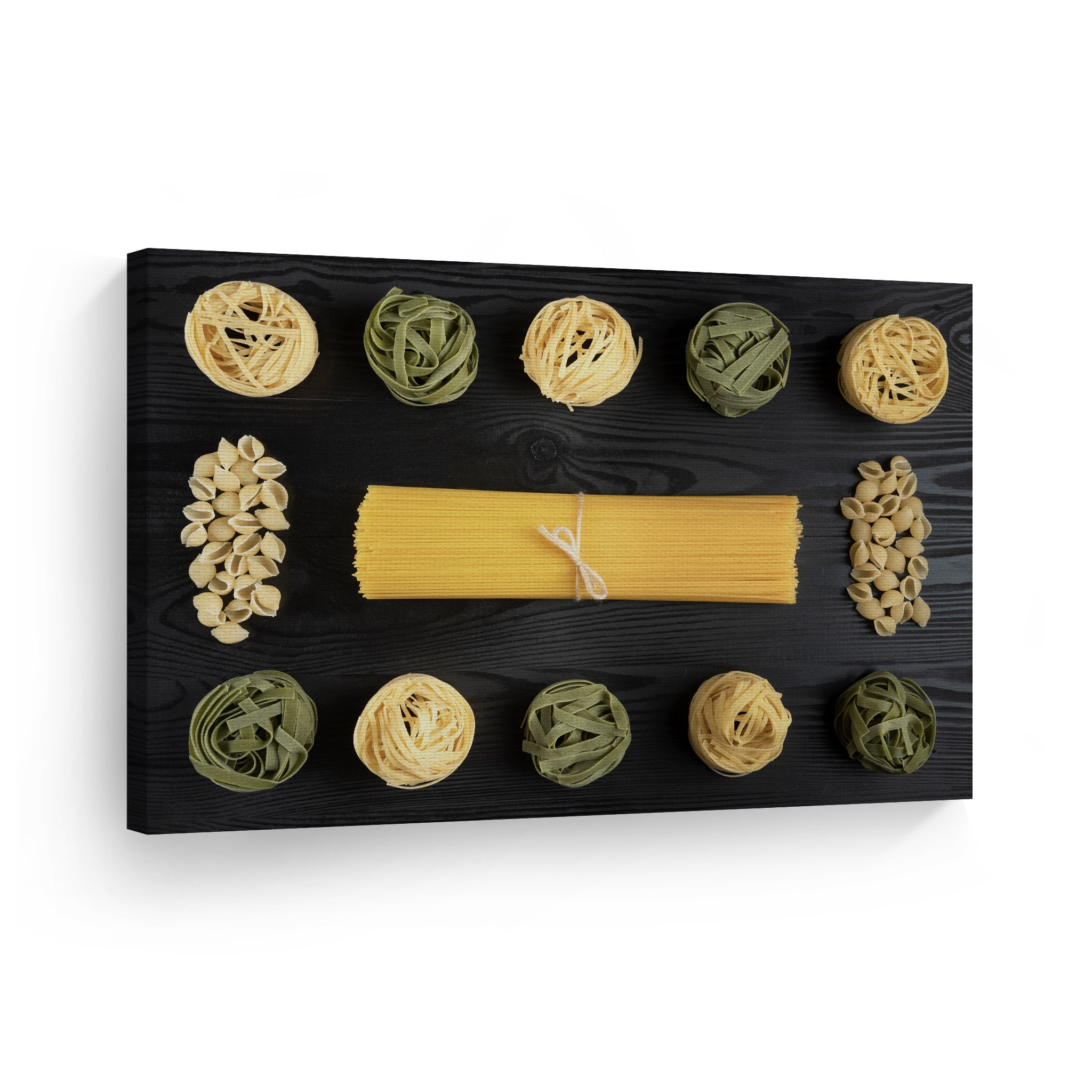 Smile Art Design Varieties of Italian Pasta Rustic Kitchen Canvas Wall ...
