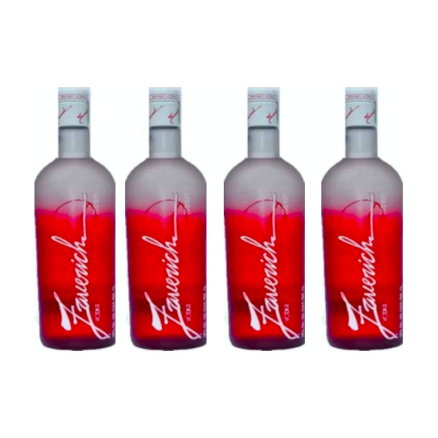 Pack de 4 Vodka Zaverich Red Berry 1 L | Walmart en línea