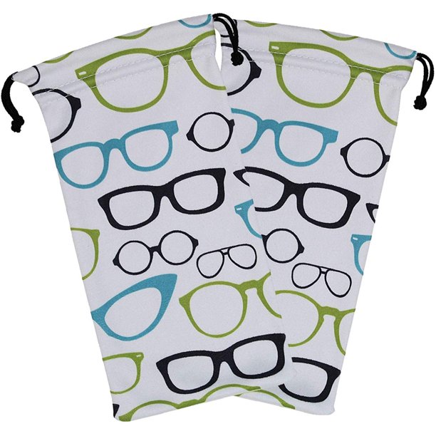2 Pack Eyeglass Pouch Drawstring, Glasses Case Soft For Women Men ...