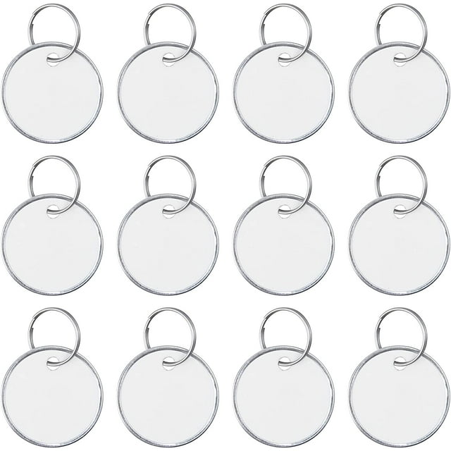 100 Pack 1.2 Inch Circle Key Tags Round Id Label Name Tags Custom Metal ...