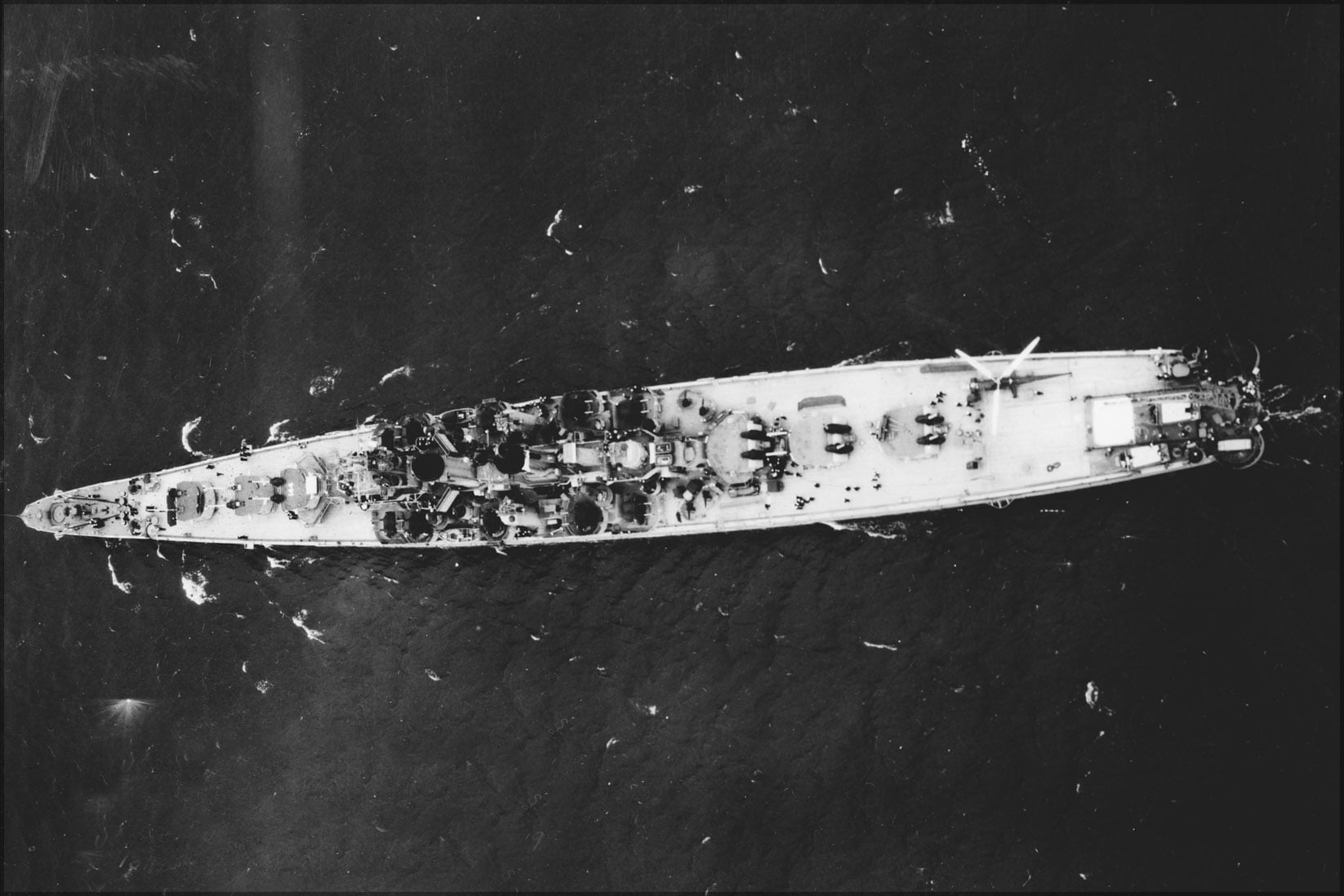 24"x36" Gallery Poster, USS Worcester (CL-144) May 1949. Sikorsky HO3S ...