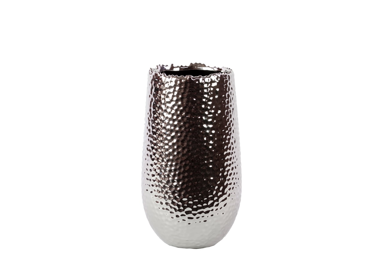 Sleek & Shiny Ceramic Vase In Silver Coating Small - Walmart.com