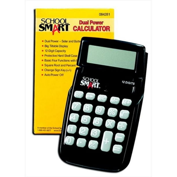 School Smart 084281 8-Digit Tilt Dual Power Calculator, Memory, Percent ...