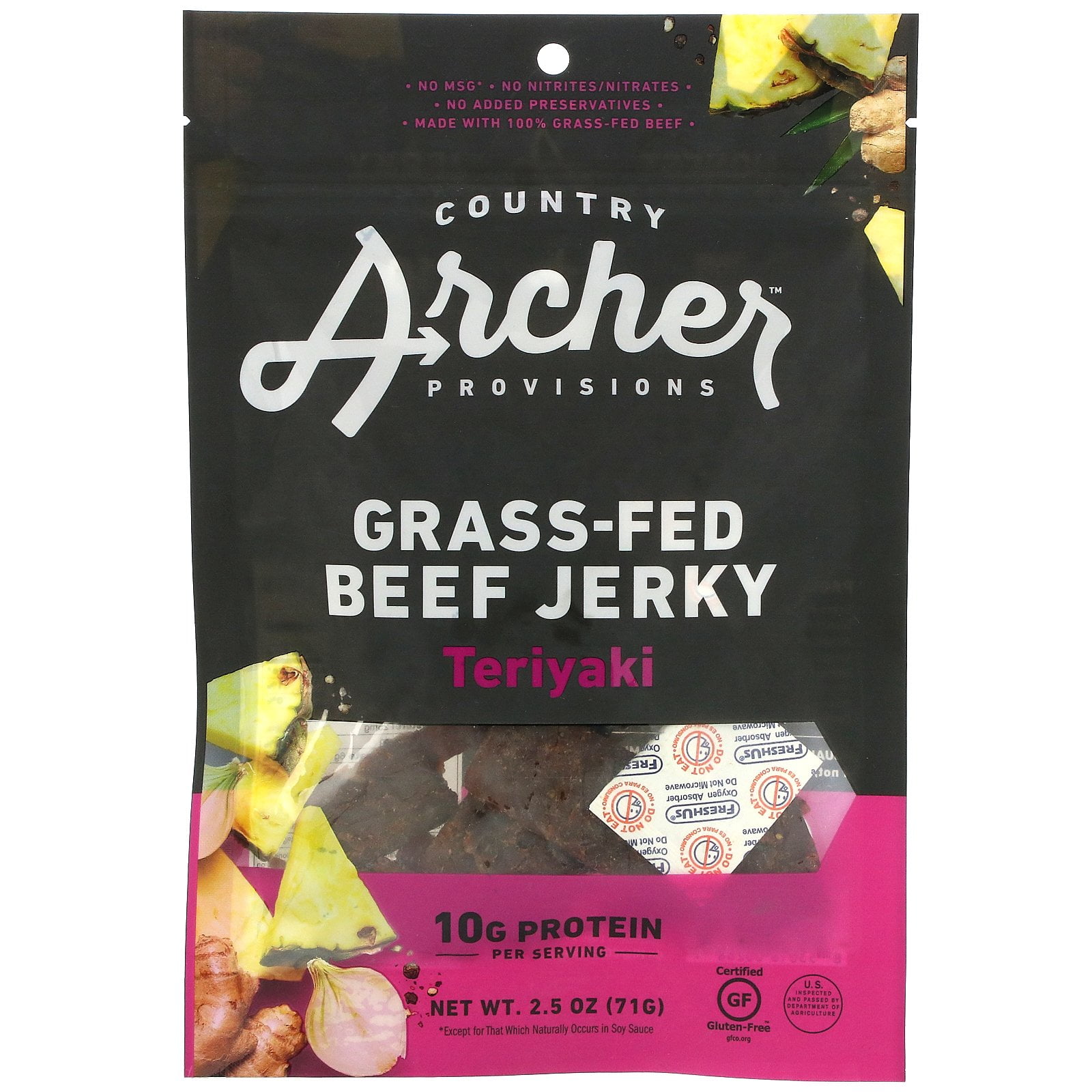Country Archer - All Natural Beef Jerky Teriyaki - 2.5 oz. - Walmart.com