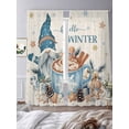 Blue Gnomes Christmas Sheer Curtains 96 Inch Length 2 Panels Set, Xmas ...