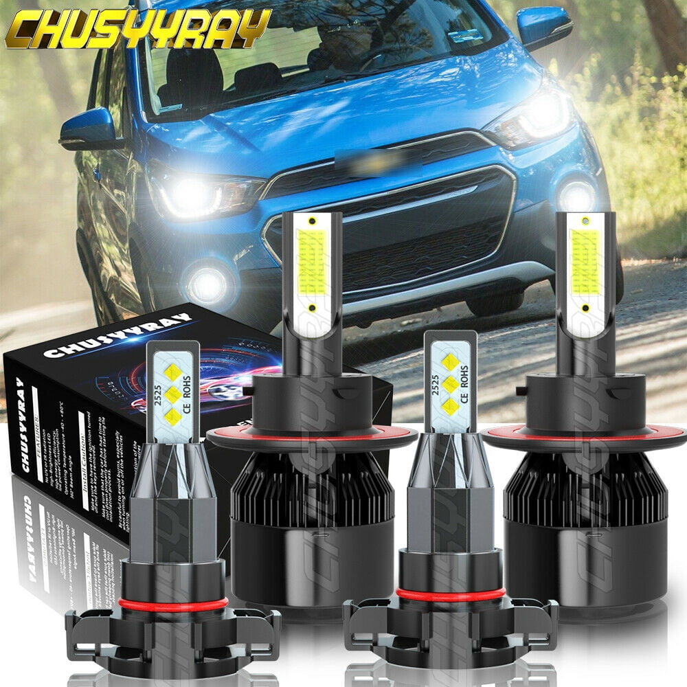 For Chevy Spark 2016-2020 White 4X LED Headlight High&Low Beam + Fog ...