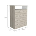 DeeHome Dover 4-Drawer Rectangle Dresser Light Gray - Walmart.com