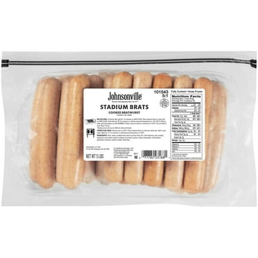Johnsonville Stadium Brats, Fully Cooked Sausage, 14 Ounce, 10 per Case ...
