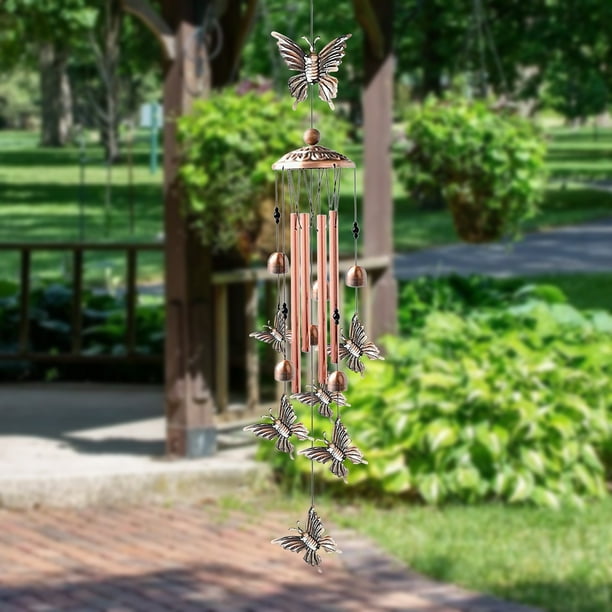 Heiheiup Wind Chimes For Outside,Butterfly Wind Chime Deep Tone With ...