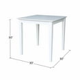 Solid Wood 30 inch Square Dining Table in White - Walmart.com