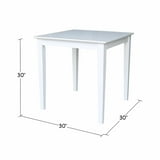 Solid Wood 30 inch Square Dining Table in White - Walmart.com