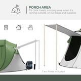 Outsunny Camping Tent with Porch and Carry Bag, 3000mm Waterproof ...