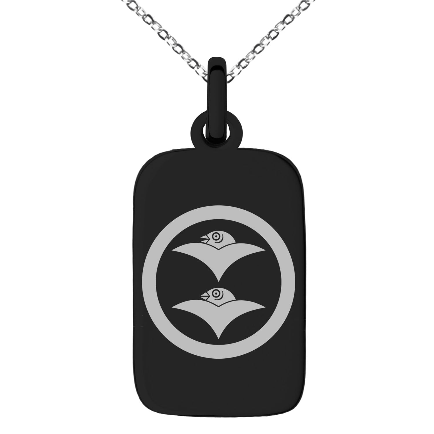 Stainless Steel Shibata Samurai Crest Engraved Small Rectangle Dog Tag ...