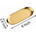 1 Pcs Gold Trinket Tray Oval Stainless Steel Small Serving Trays Towel ...