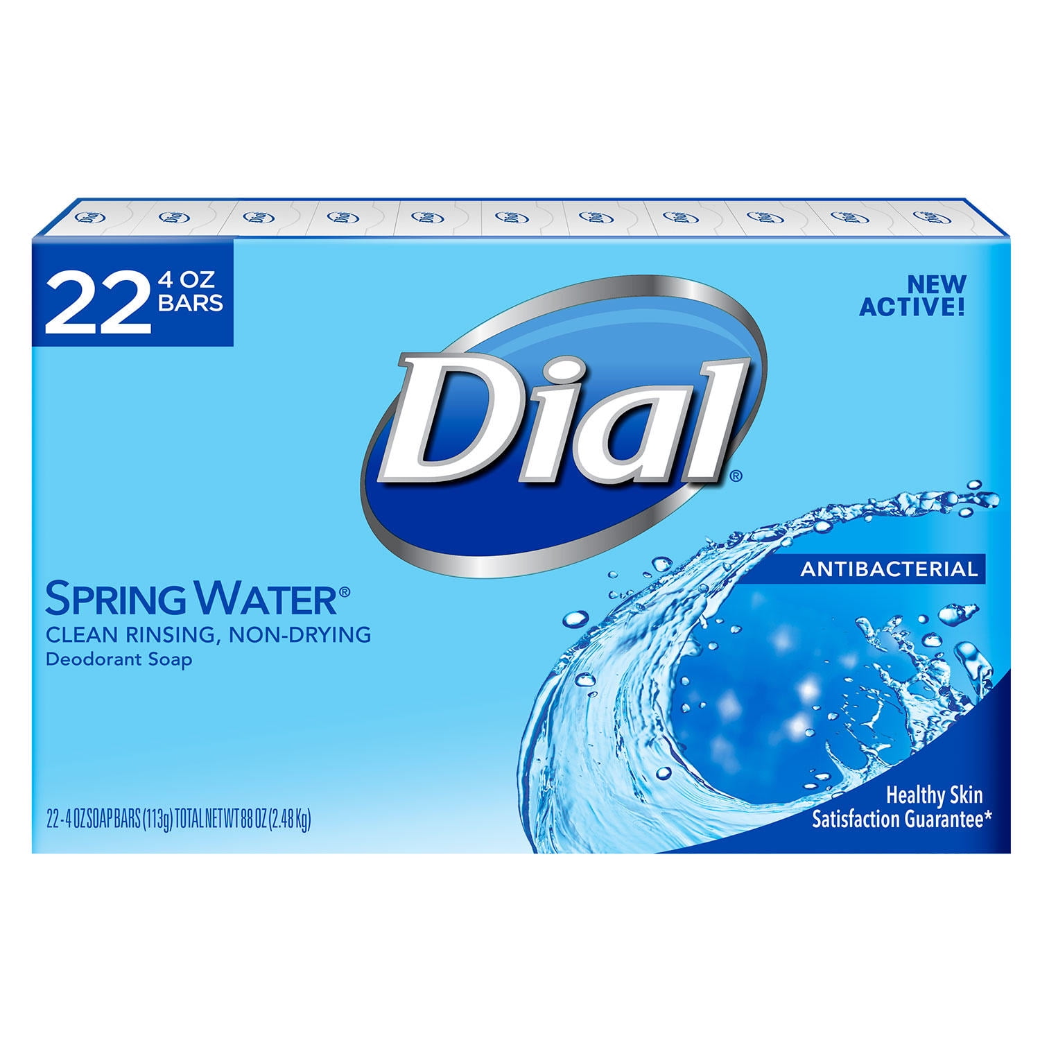 Dial Antibacterial Deodorant Soap, Spring Water (4.0 oz., 22 ct ...