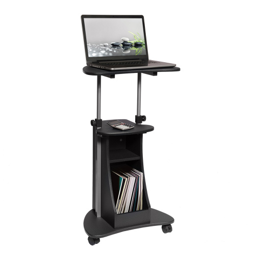 Techni Mobili Sit-to-Stand Rolling Adjustable Height Laptop Cart With ...