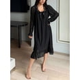 Black Womens Lace Trim Ruffle Hem Mesh Nightgown Sleep Dress - Walmart.com