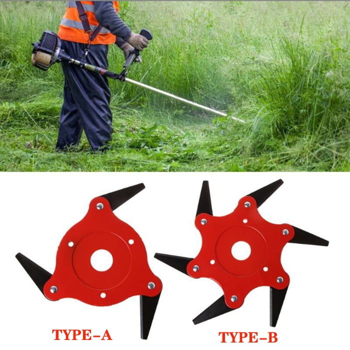 Lawn Mower 6 Steel Razors Trimmer Head Weed Removal Blade Lawn Trimmer ...