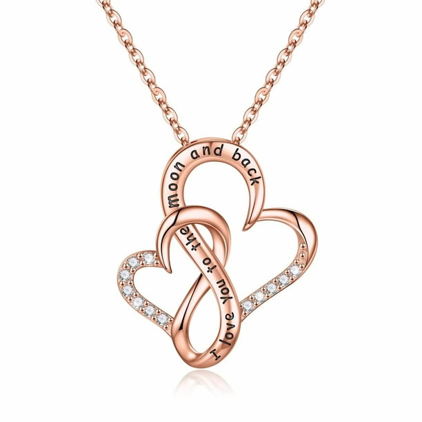 TINGN 925 Stering Silver Infinity Heart Necklace Infinity Heart Pendant ...