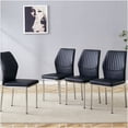 COSMOS Set of 4 Modern Dining Chairs, PU Leather Upholstered Accent ...