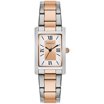 Caravelle Designed By Bulova Women's Classic Rectangular Black Leather ...