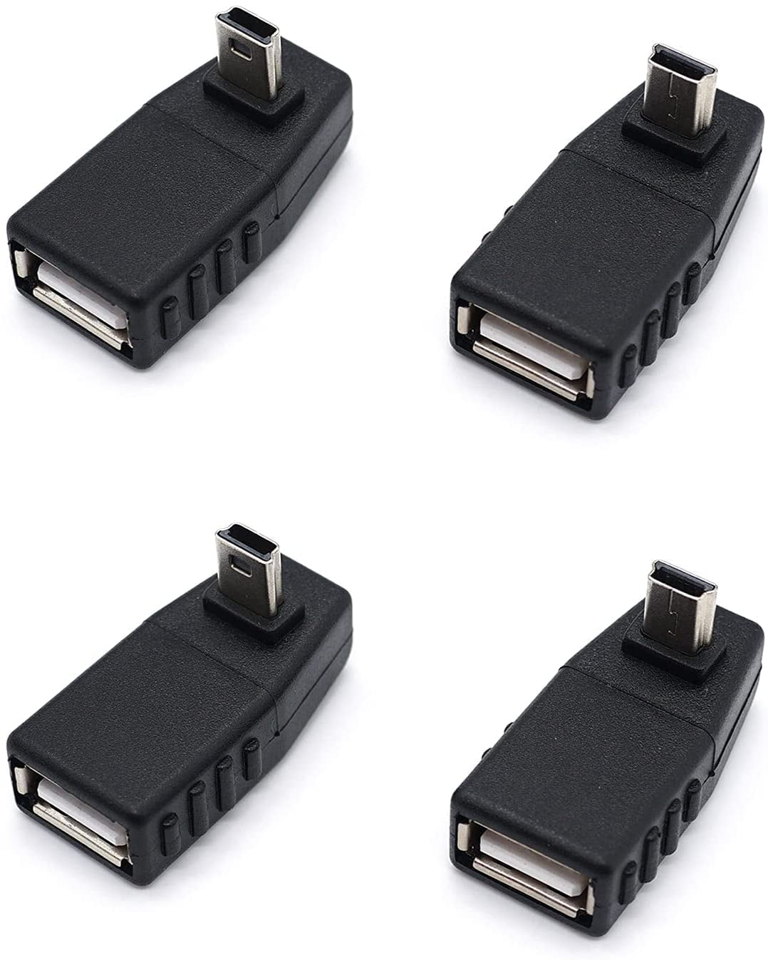 4 Pack Up Down 90 Degree Mini USB Male to USB A Female Extension ...