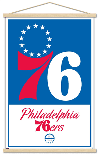 NBA Philadelphia 76ers - Logo 21 Wall Poster with Magnetic Frame, 22. ...