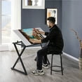 Alden Design Drawing Board with Adjustable Split Top Tabletop, White ...