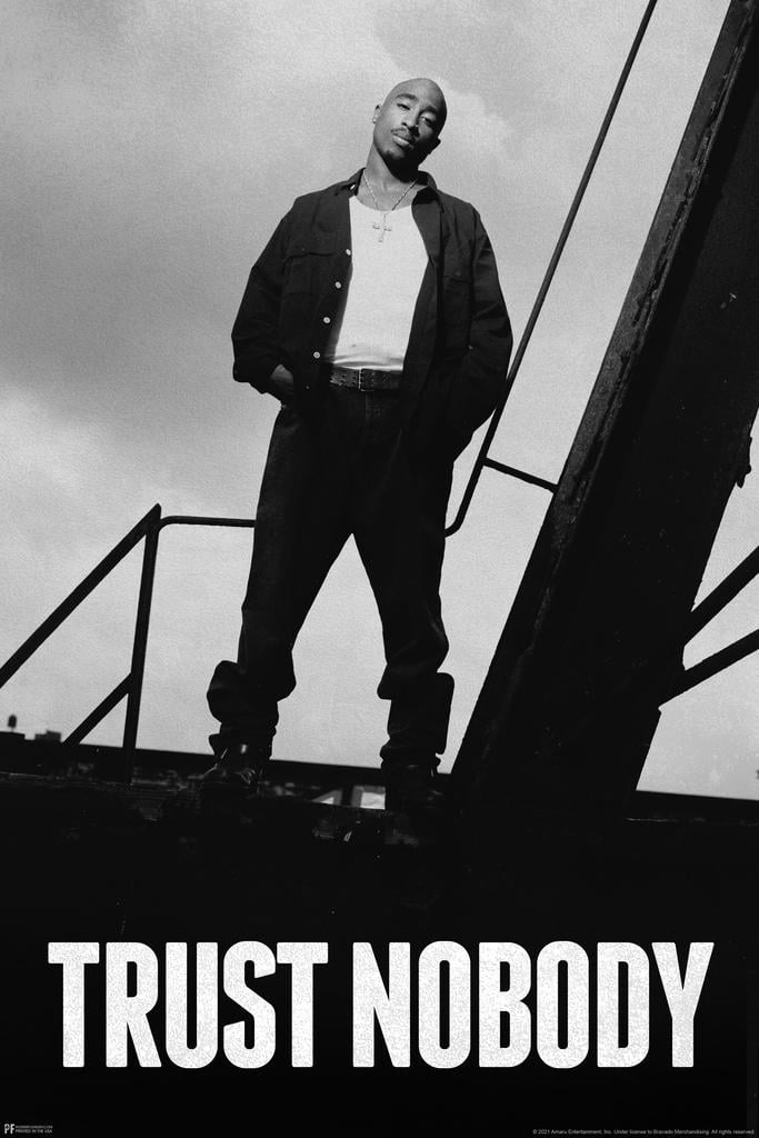 Laminated Tupac Posters 2Pac Poster Trust Nobody Tupac Quote 90s Hip ...