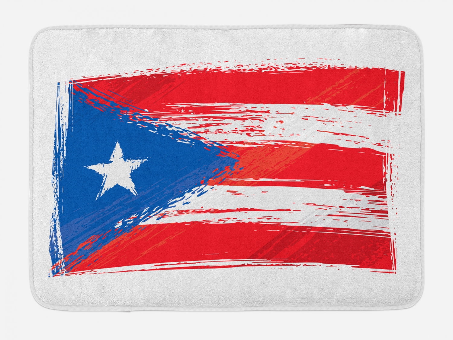 Puerto Rico Bath Mat, Sketch Hand-drawn Style National Country Flag ...