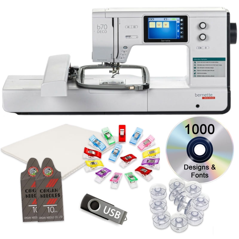 Bernette B70 10" x 6" Embroidery Machine with $199 Free Bonus Bundle ...