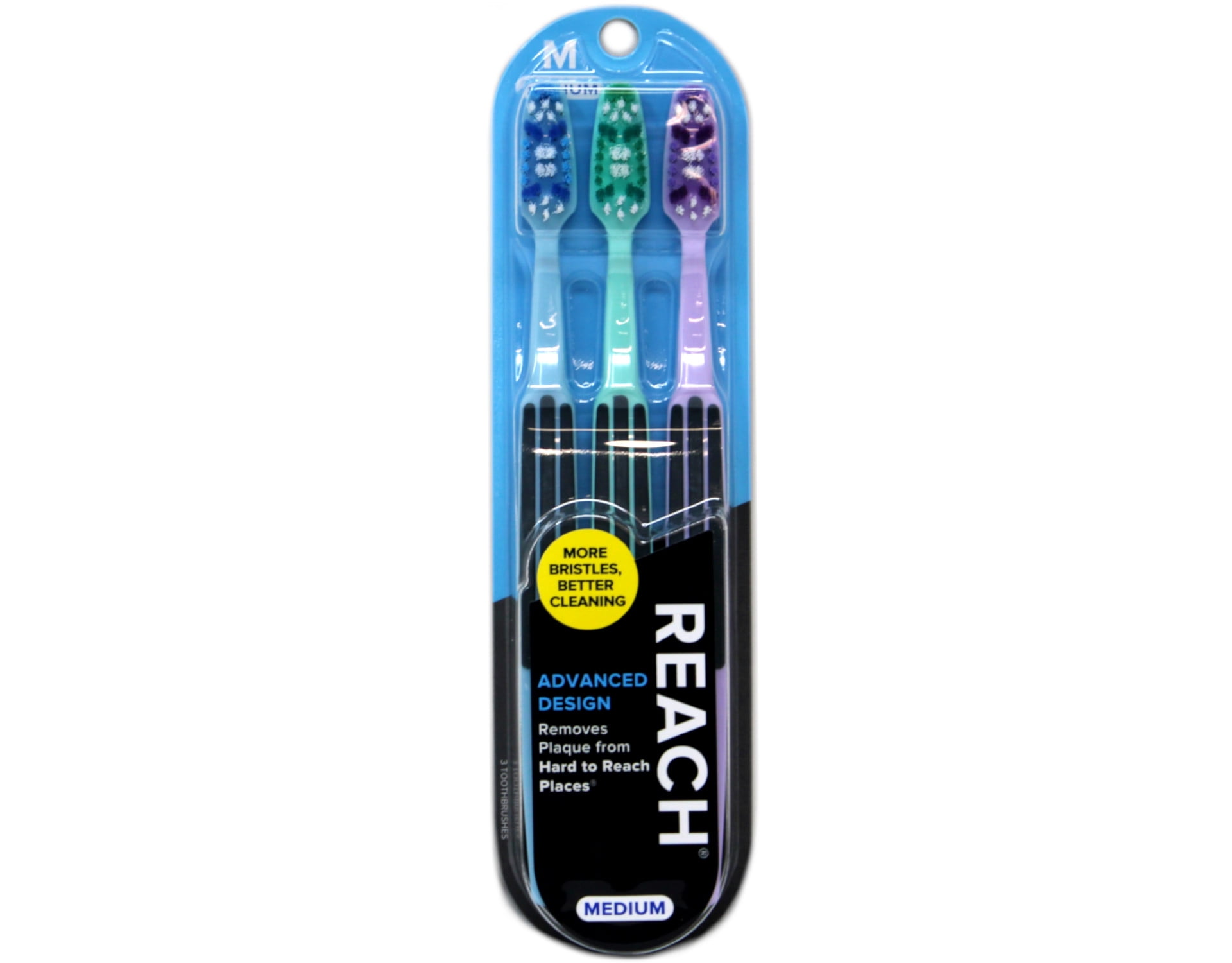 Reach Advanced Design Toothbrushes Medium, 3 Count - Walmart.com