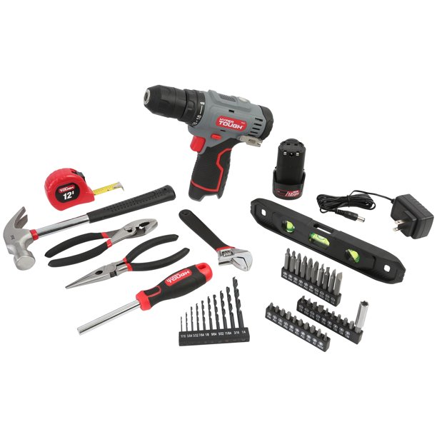 Hyper Tough 12V Max* 50-Piece Project Kit with Lithium-Ion Cordless 3/8 ...