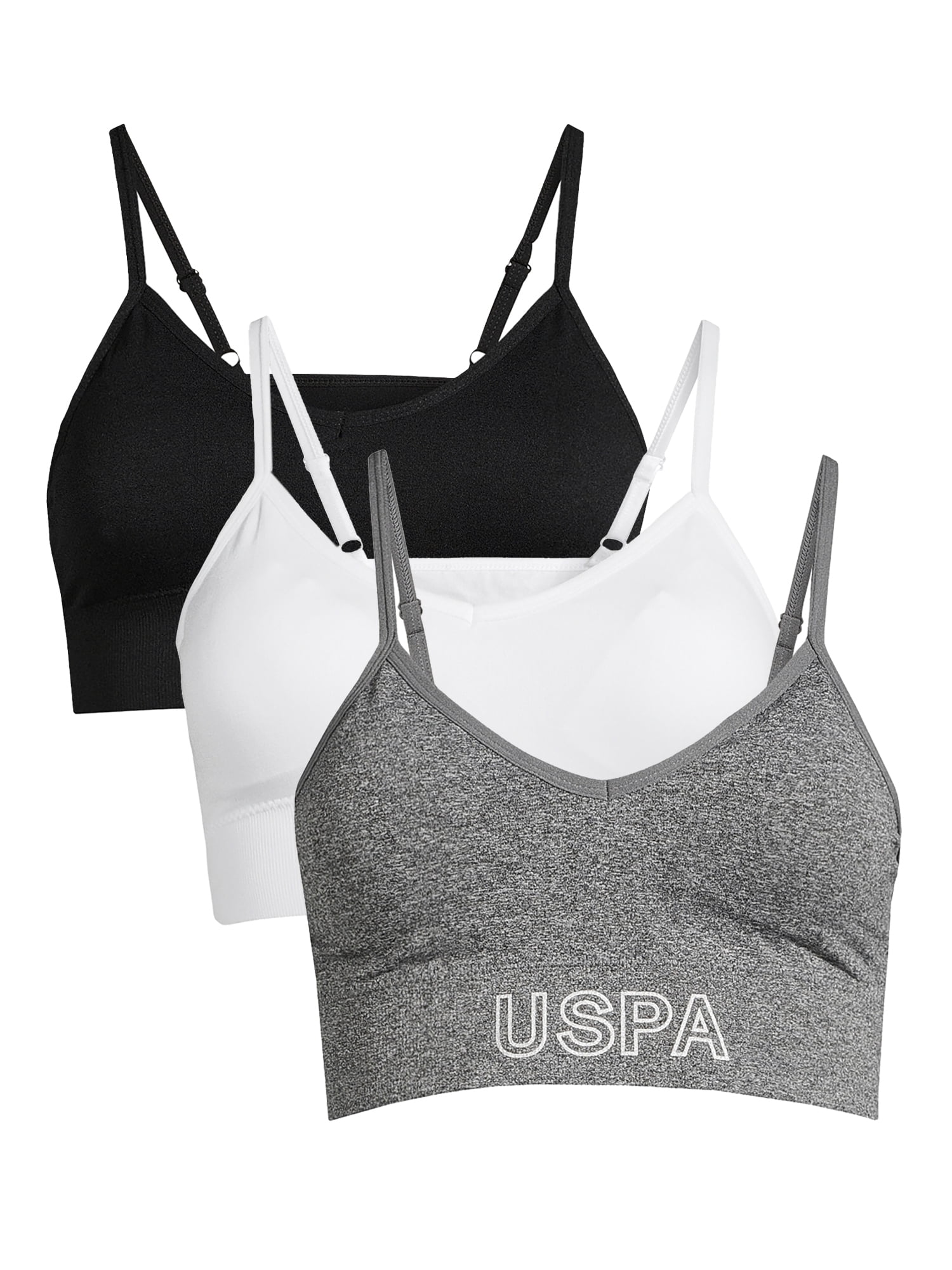 U.S. Polo Assn. Women's Tag-Free Seamless Comfort Bra Set, 3-Pack ...