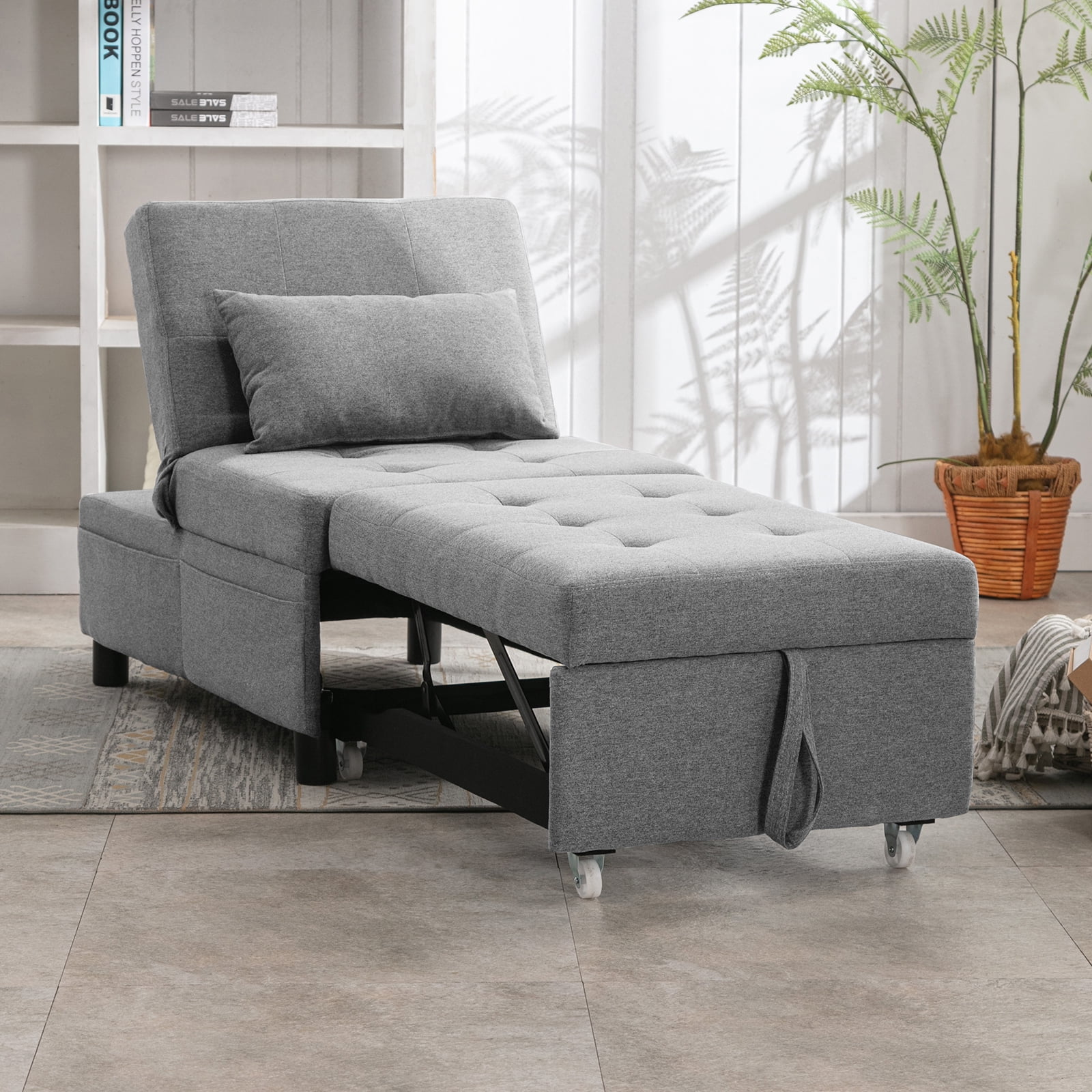 BALUS Modern Sofa Bed/Tufted Chair with Adjustable Backrest, Folding ...