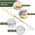 12 Pcs Retractable BBQ Roasting Forks Colorful Handle Stainless Steel ...
