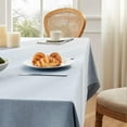 Basic Linen Textured Table Cloth, 60 x 120 Inch Chambray Blue ...