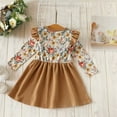 YEEDISON Toddler Girl Fall Clothes Floral Print Long Flying Sleeve Girls Dress Boho Kids Dresses ...