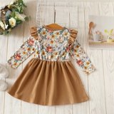 YEEDISON Toddler Girl Fall Clothes Floral Print Long Flying Sleeve Girls Dress Boho Kids Dresses ...