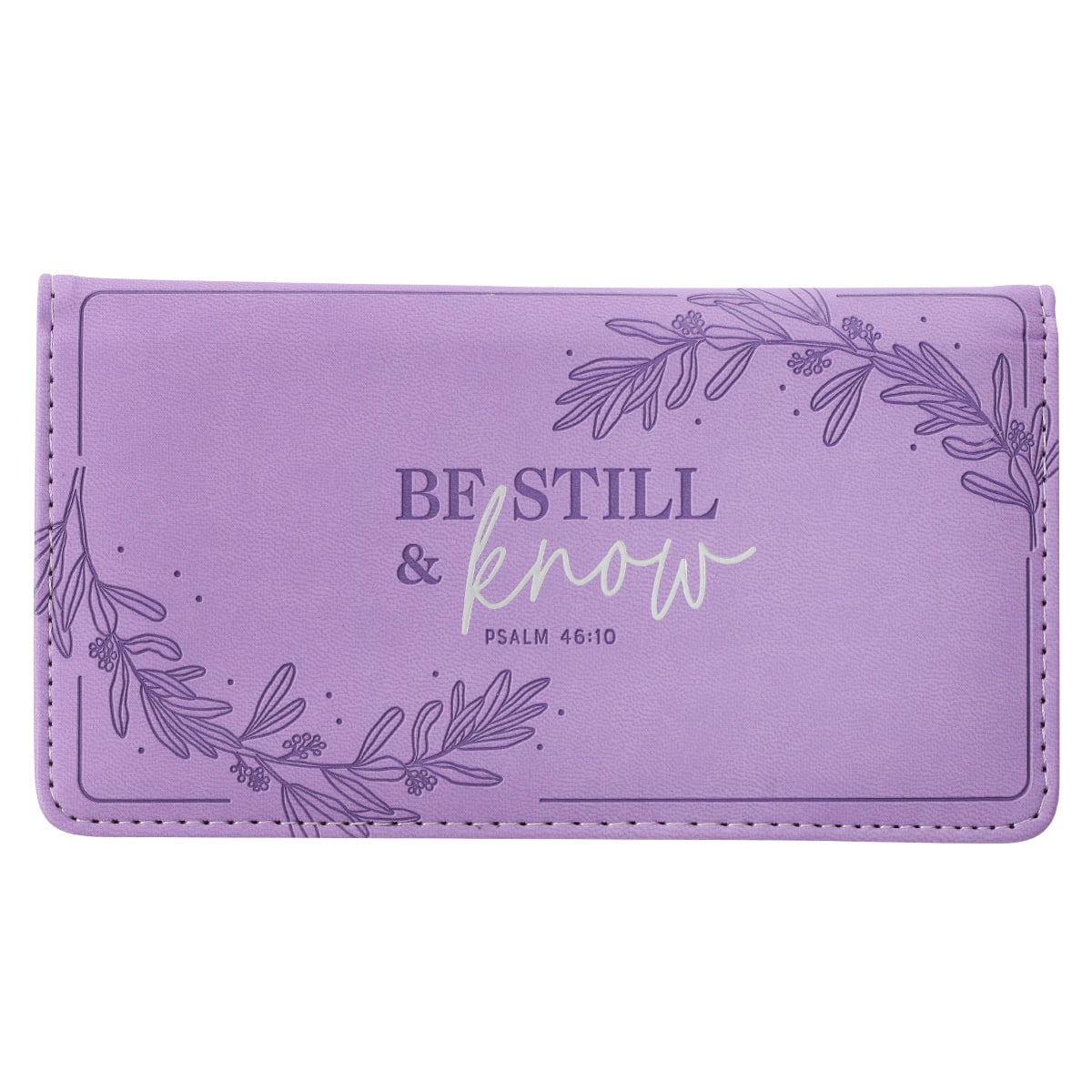Christian Art Gifts Faux Leather Checkbook Cover for Women | Be Still ...