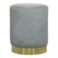 Ktaxon Round Velvet Ottoman, Upholstered Footstool with Gold Plating ...