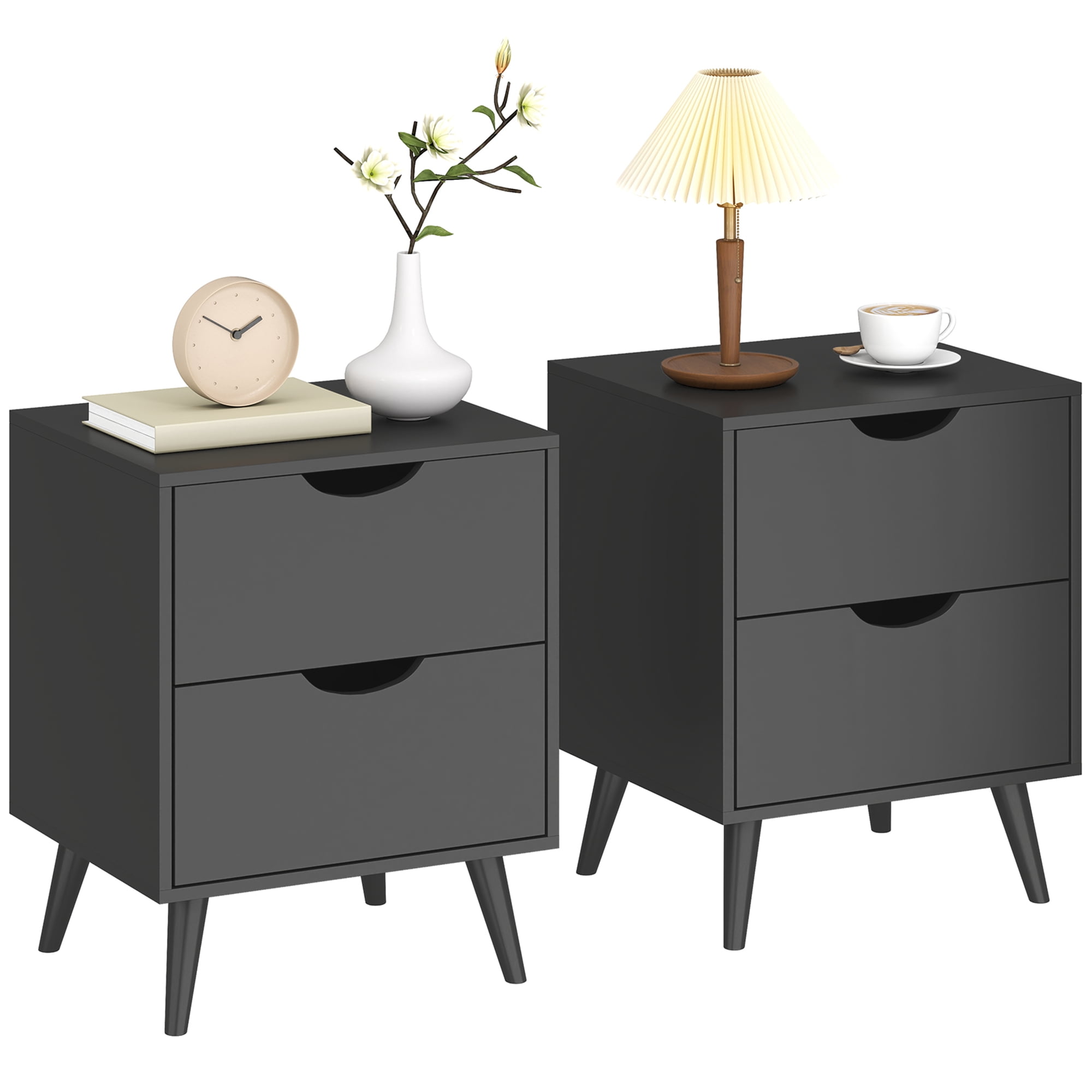 Click here for Homcom Modern Nightstand Set Of 2  Bedside Table W... prices
