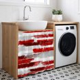 Abstract Art Cabinet Curtains 35" W x 35" L Red Gray Mottled Color ...