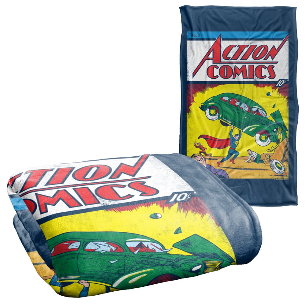 Superman Action No. 1 Silky Touch Super Soft Throw Blanket 36" x 58 ...
