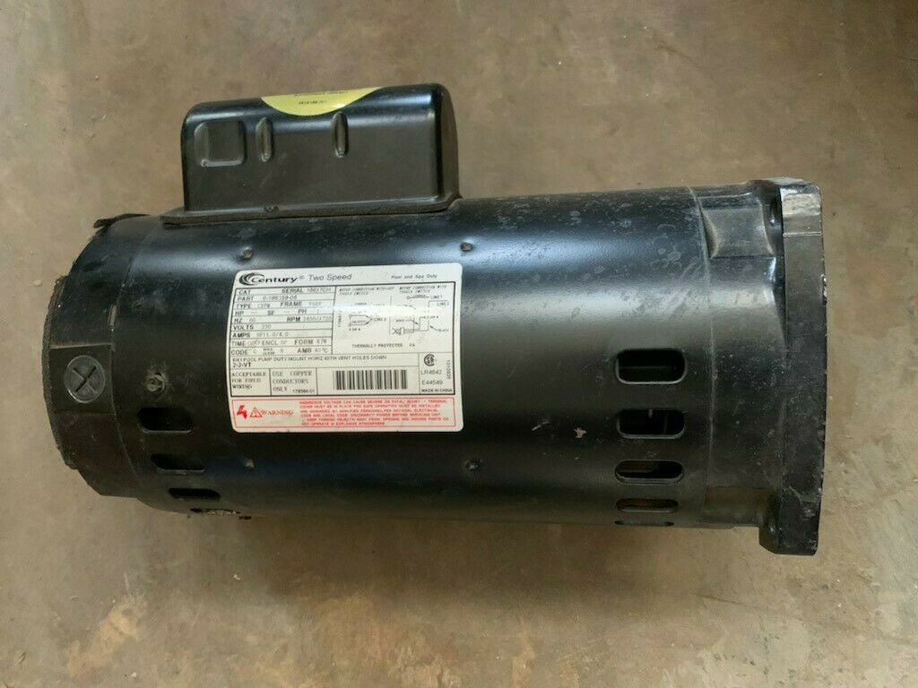 CENTURY TWO SPEED POOL & SPA MOTOR, 230V, HZ 60, PH 1, CXPM TYPE, 3450/ ...